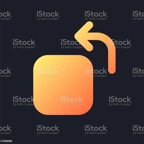 Rotate Orange Solid Gradient Ui Icon For Dark Theme Stock Illustration