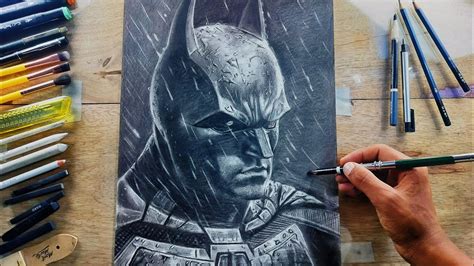 Hyper Realistic Sketch Of Batman By Charcoal With Artguy Youtube