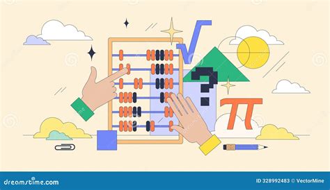Math Science Concept Tiny Male And Female Students Characters In Lab