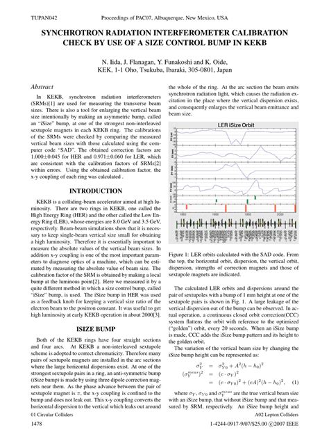 Pdf Synchrotron Radiation Interferometer Calibration Check By Use Of A Size Control Bump In Kekb