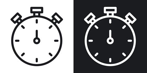 Stopwatch Icon Set Watch Clock Timer Chronometer Vector Image