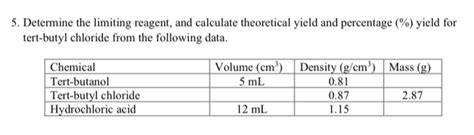 Solved Determine The Limiting Reagent And Calculate Chegg