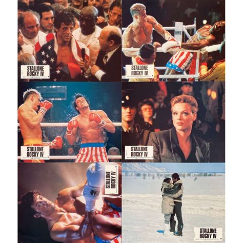 Rocky Iv French Lobby Cards 9x12 In 1985 X6 Set A