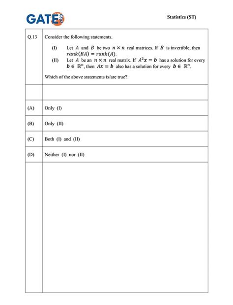 Gate 2023 Statistics Question Papers
