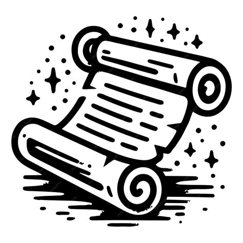 Scroll Hand Drawn Doodle Icon On A White Isolated Background Premium Ai Generated Vector