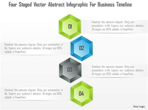 Four Staged Vector Abstract Infographic For Business Timeline PowerPoint Template