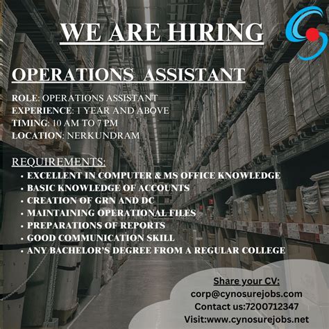 Cynosure Corporate Solutions On Linkedin Operations Jobs Chennai Careers Accounts Grn Dc