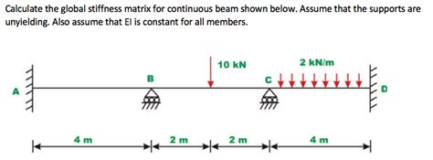 Solved Calculate The Global Stiffness Matrix For Continuous Chegg Com