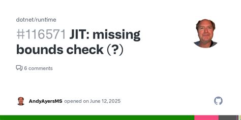 Jit Missing Bounds Check · Issue 116571 · Dotnetruntime · Github