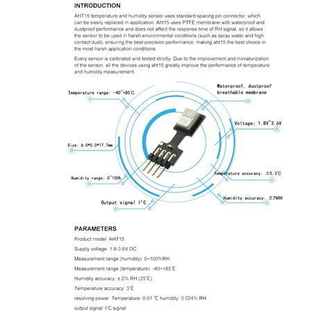 Sensor Temperatura Humedad Aht15 3 6v I2c 40~85c Yorobotics
