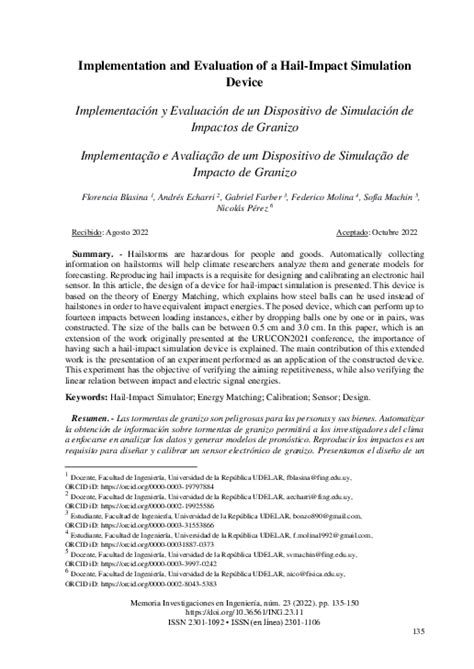 Pdf Implementation And Evaluation Of A Hail Impact Simulation Device