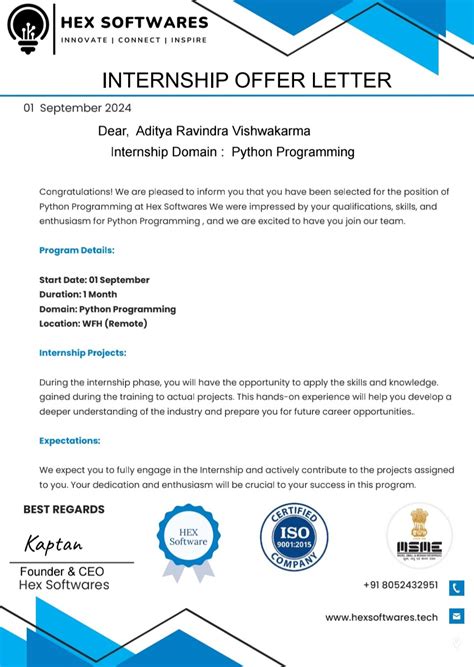 aditya vishwakarma on linkedin python internship hex hexsoftwares hexsoftwaresinternship…