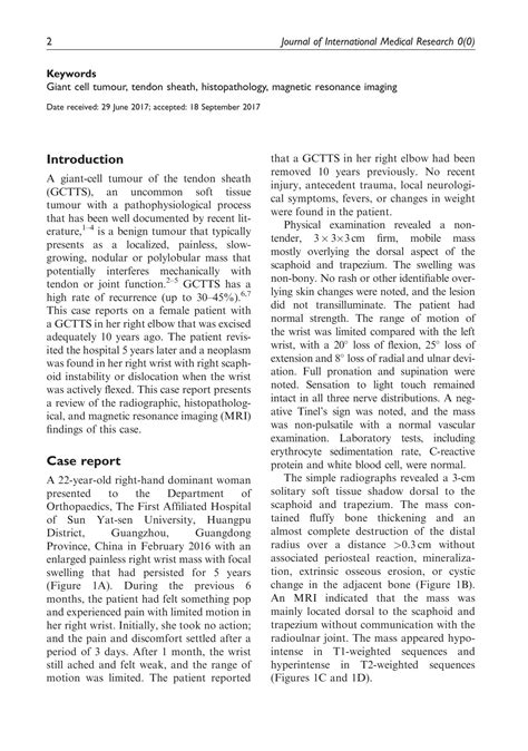Solution Scaphoid Instability Caused By A Giant Cell Tumour Of The