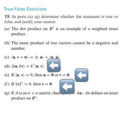 Solved Tf In Parts A G Determine Whether The Statement