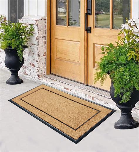 Hokku Designs Natural Coir And Rubber Large Outdoor Door Mat 30x60