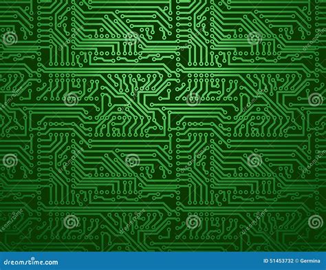 Vector Circuit Board Green Background Stock Vector Illustration Of