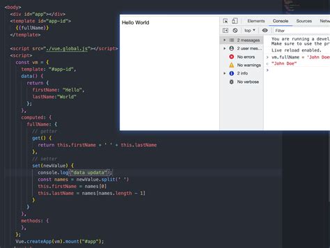 Vue3x Document When You Run Vmfullname John Doe Set Will Be Not