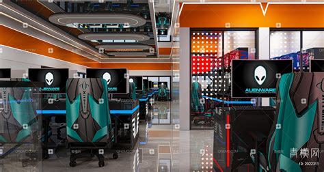 【网咖 网吧 电竞馆3d模型】 现代vr有灯光有贴图max2016网咖 网吧 电竞馆3d模型下载 Id2022311 免费3dmax模型库 青模3d模型网