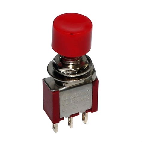 DS 612 3 Pin 6mm DPDT NO NC Red Reset Push Button