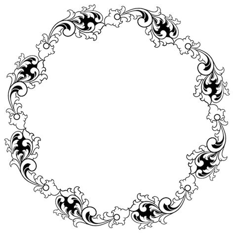 Premium Vector Round Ornament Frame For Wedding