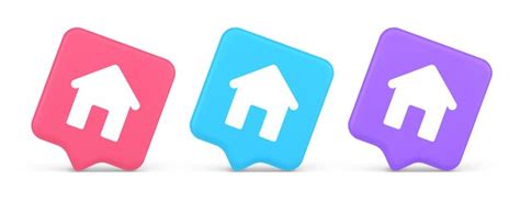Premium Vector Home Page Button House Web Symbol Cyberspace Application Interface 3d Realistic