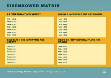 Eisenhower Matrix Template Examples To Edit Online