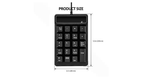 kadaon usb number pad 19 keys waterproof silent numeric keypad with