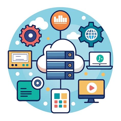 Cloud Computing With Devices Connected To A Server Premium Ai