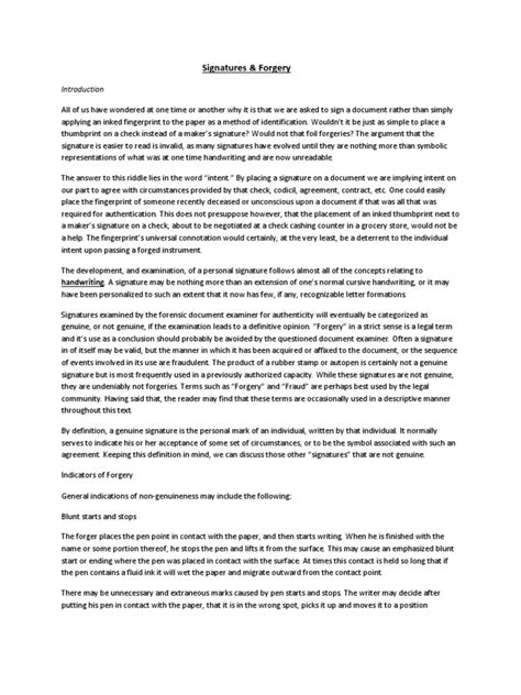 Signature Forgery Signature Authentication