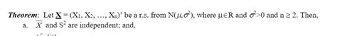 Solved Theorem Let X X1 X2 Xn be a r s from N μ σ2 Chegg com