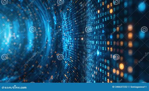 A Digital Tunnel Of Binary Code Representing Data Flow And Technology Concepts Stock