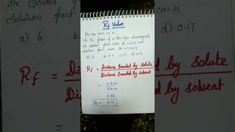 Rfvalue How To Calculate Rf Value Youtube