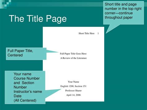 Apa Style Format For Powerpoint Slides