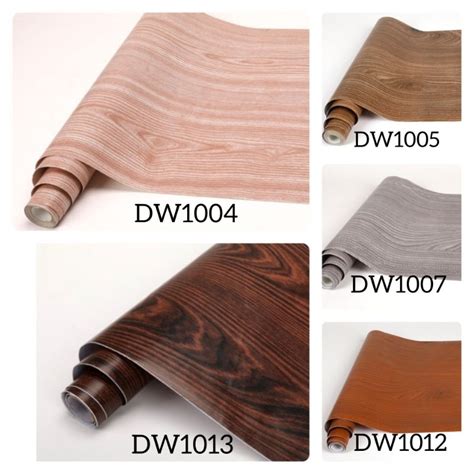 Jual Wallpaper Dinding Wallstiker Motif Serat Kayu Ukuran 10m X 45cm