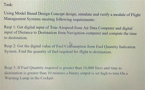 Solved Task Using Model Based Design Concept Design Chegg