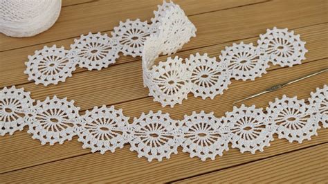 Красивое ЛЕНТОЧНОЕ КРУЖЕВО вязание крючком мастер класс Crochet Tape Lace Tutorial Crochet
