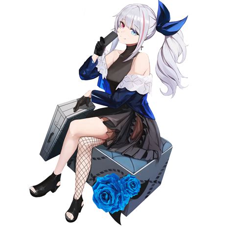 Safebooru 1girl Anizi Asymmetrical Legwear Bangs Bare Shoulders Black