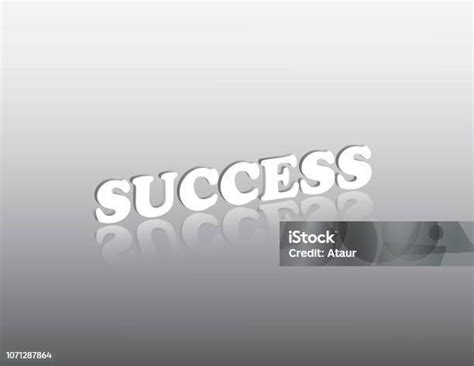 회색 배경 벡터 일러스트 레이 션에 거울 반사와 화이트 색상의 3d 성공 텍스트 0명에 대한 스톡 벡터 아트 및 기타 이미지