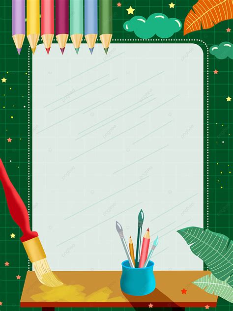 Simple Temporada Escolar Pintado A Mano Acuarela Pluma Material De Antecedentes Simple Pintado