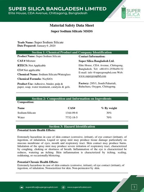 Msds Pdf Water Toxicity