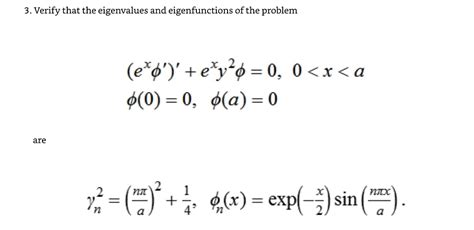 solved 3 verify that the eigenvalues and eigenfunctions of