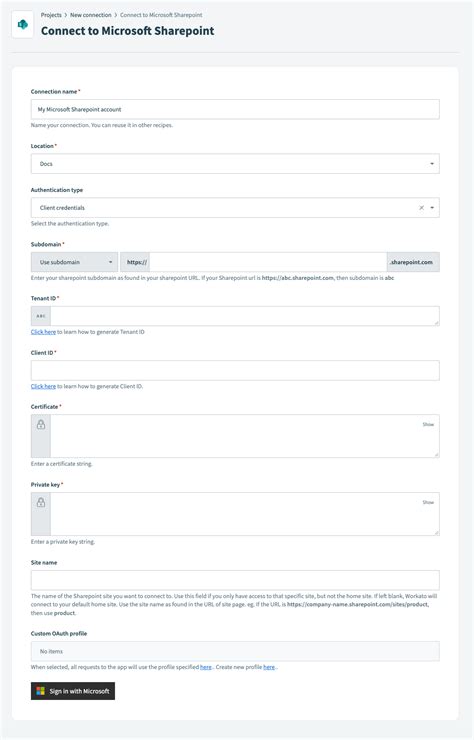 Workato Connectors Sharepoint Workato Docs