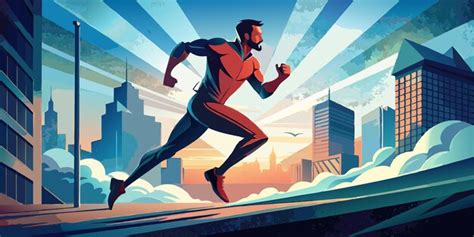 Determined Runner In Cityscape Premium Ai Generated Vector