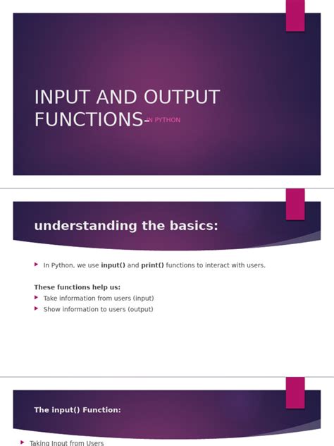 Python Input And Output Functions Guide Pdf