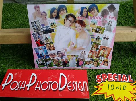 อัดกรอบ เสร็จเรียบร้อยค่ะ ภาพ Mix Happy Birthday ขนาด 10x12 นิ้ว แนวโทนสีหวานๆ เรียบๆ แต่งภาพให้