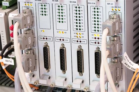 Vista Del Módulo Del Puerto De Comunicación En La Unidad Plc En La Caja