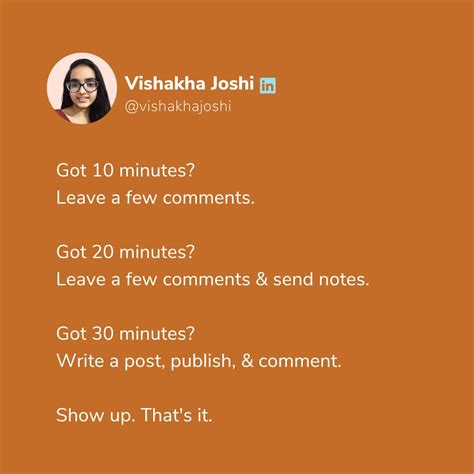 How To Grow On Linkedin Show Up Daily Vishakha Joshi Posted On The