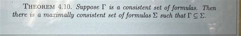 Solved Prove Theorem 410 Suppose I Is A Consistent Set Of