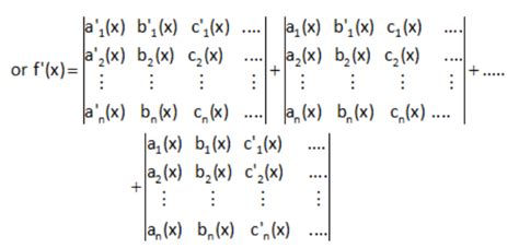Formula Of Differentiation Of Determinant Physics Wallah