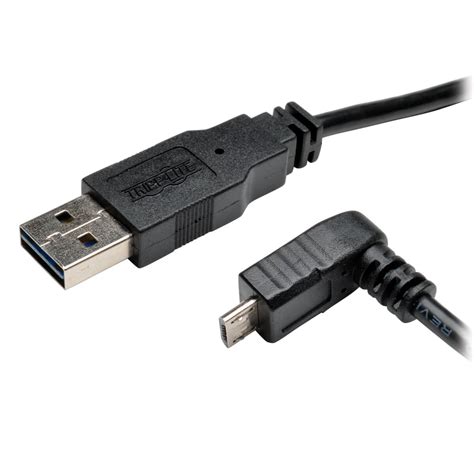 Universal Reversible Usb Cable A To Down Angle Micro B Ft Eaton